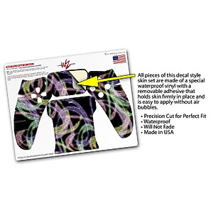 WraptorSkinz Skin Wrap compatible with Sony PS5 DualSense Controller Neon Swoosh on Black (CONTROLLER NOT INCLUDED)