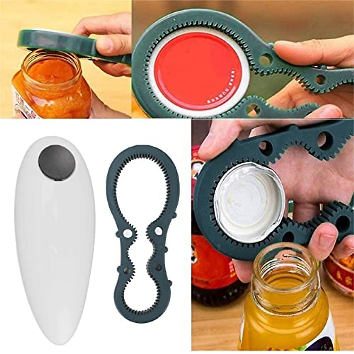 Touch Can Opener Battery Operated, Ergonomic Knob Electric Can Opener Safe Cut Environmental Protection for Cooks Housewives Elderly for Dining