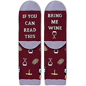 sockfun Wine Socks If You Can Read This Socks Bring Me Wine Socks Wine Gifts for Women, Funny Secret Santa Gifts Womens Novelty Socks Wine Stocking Stuffers