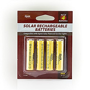 Alpine Corporation AAA Ni-CD Replacement Rechargeable Batteries for Solar Powered Garden Lights, Set of 4
