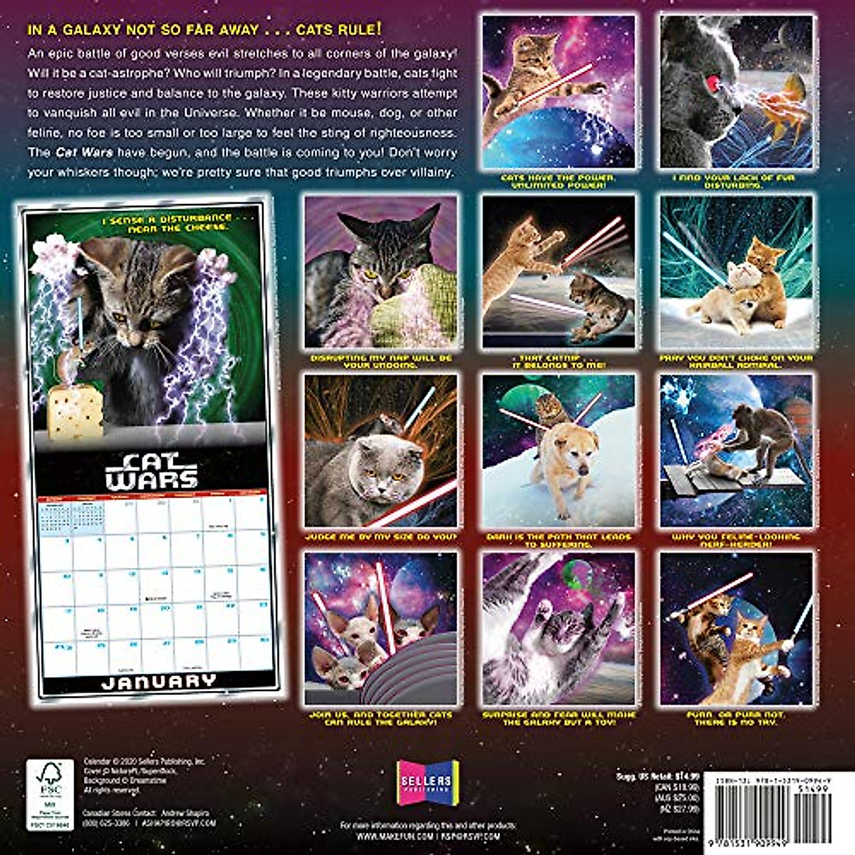 2021 Cat Wars 16-Month Wall Calendar
