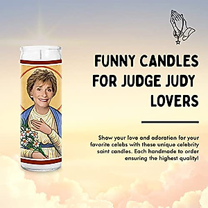 Judy Funny Saint Candle - 8 inch Glass Prayer Pop Culture Saint Candle - 100% Handmade in USA - Funny Celebrity Novelty TV Show Gift