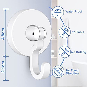 CHOOBY Powerful Adhesive Hooks, 6 Packs Towel Hooks Holder - 10lbs (Max) , Hanging Coat,Hat, Clothes, Handbag, Heavy Duty Shower Wall Hanger Hooks for Bathrooms, Living Room, Bedroom, Kitchen, Door