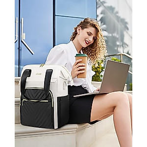 LOVEVOOK Laptop Backpack for Women, 17.3 Inch Work Laptop Bag，Waterproof Teacher Nurse Bag with USB Port, Fashion Travel Bag Business Computer Backpack Purse