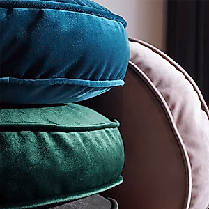 YIUOR Velvet Pouf for Nursery Floor Cushion Soft Round Throw Pillow Baby Room Seat Mattress Bean Bag Chair for Reading Nook