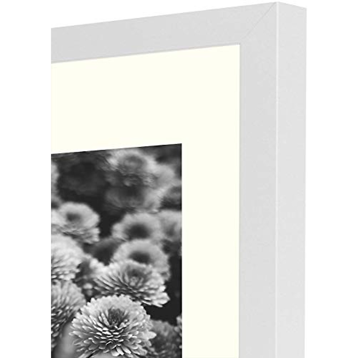 Frametory, 16x20 Picture Frame - Made to Display 11x14 Photo with Ivory Mat - Wide Molding - Built in Hanging Features - Preinstalled Wall Mounting Hardware (White, 1 Pack)