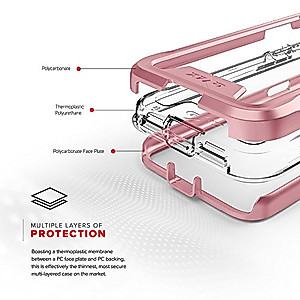 Zizo ION Series for iPhone Xs Max case Military Grade Drop Tested with Tempered Glass Screen Protector (Rose Gold & Clear)