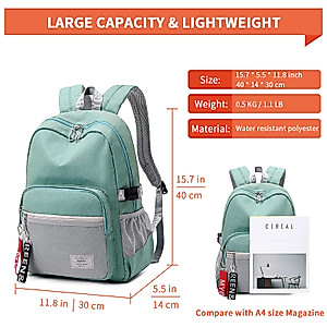 mygreen Classic Backpack Haversack Travel School Bag Student Simple Daypack Bookbag (Light Green)