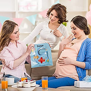 2ooya 7Pcs Cotton Waterproof Baby Bibs Adjustable Hook Loop Closure Infant Bib Unisex Blue Newborn Babies Infant Food Bibs Keepsake Baby Gift for Drooling Feeding Eating Teething, 6-12 Months