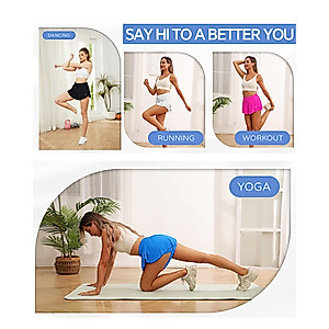 Wsirmet Flowy Shorts for Women Butterfly Shorts 2 in 1 Athletic Workout Gym Biker Running Shorts with Pockets Black S