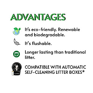 O.R.I./Graystone Natural Granular Tofu Cat Litter for Automatic Self-Cleaning Litter Box Robots | Dust Free Fast Clumping Multi-Cat Plant Based Flushable Lightweight | 1pk 4.5lb Refill Bag Unscented