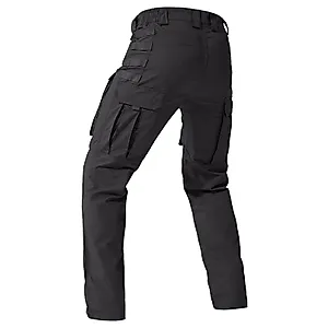 FREE SOLDIER Men's Cargo Pants,Tactical Pants for Men Stretch,Durable Ripstop EDC Work Pants for Hiking (Black 38Wx30L)