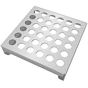 Silver Stainless Steel Jalapeno Poppers Grill Rack Large 36 Hole Pepper Roasting Rack Capacity Poppers Rack Great Taste for Your Barbecue and Oven Best Unique BBQ Rack Gift for Family or Cooker