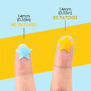 BAGLAK Star Shape Pimple Patch/Stickers To Cover Facial Blemishes -160 Patches - Yellow & Blue, Hydrocolloid Spot Dots