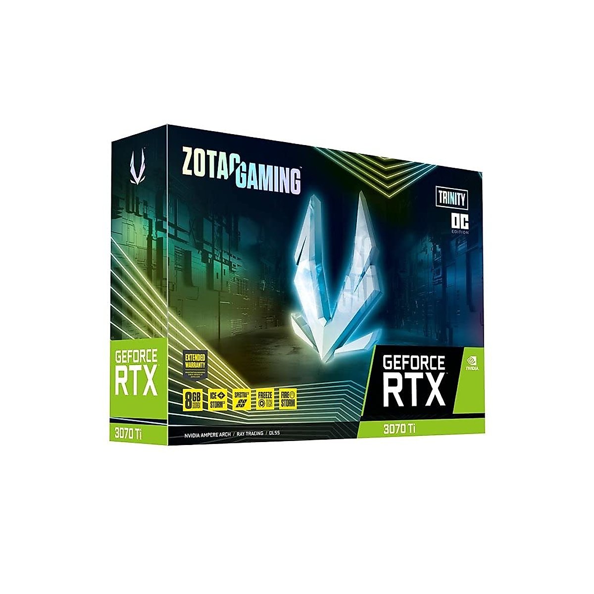 ZOTAC GeForce RTX™ 3070 Ti Trinity OC 8GB GDDR6X 256-bit 19 Gbps PCIE 4.0 Gaming Graphics Card, IceStorm 2.0 Advanced Cooling, Spectra 2.0 RGB Lighting, ZT-A30710J-10P