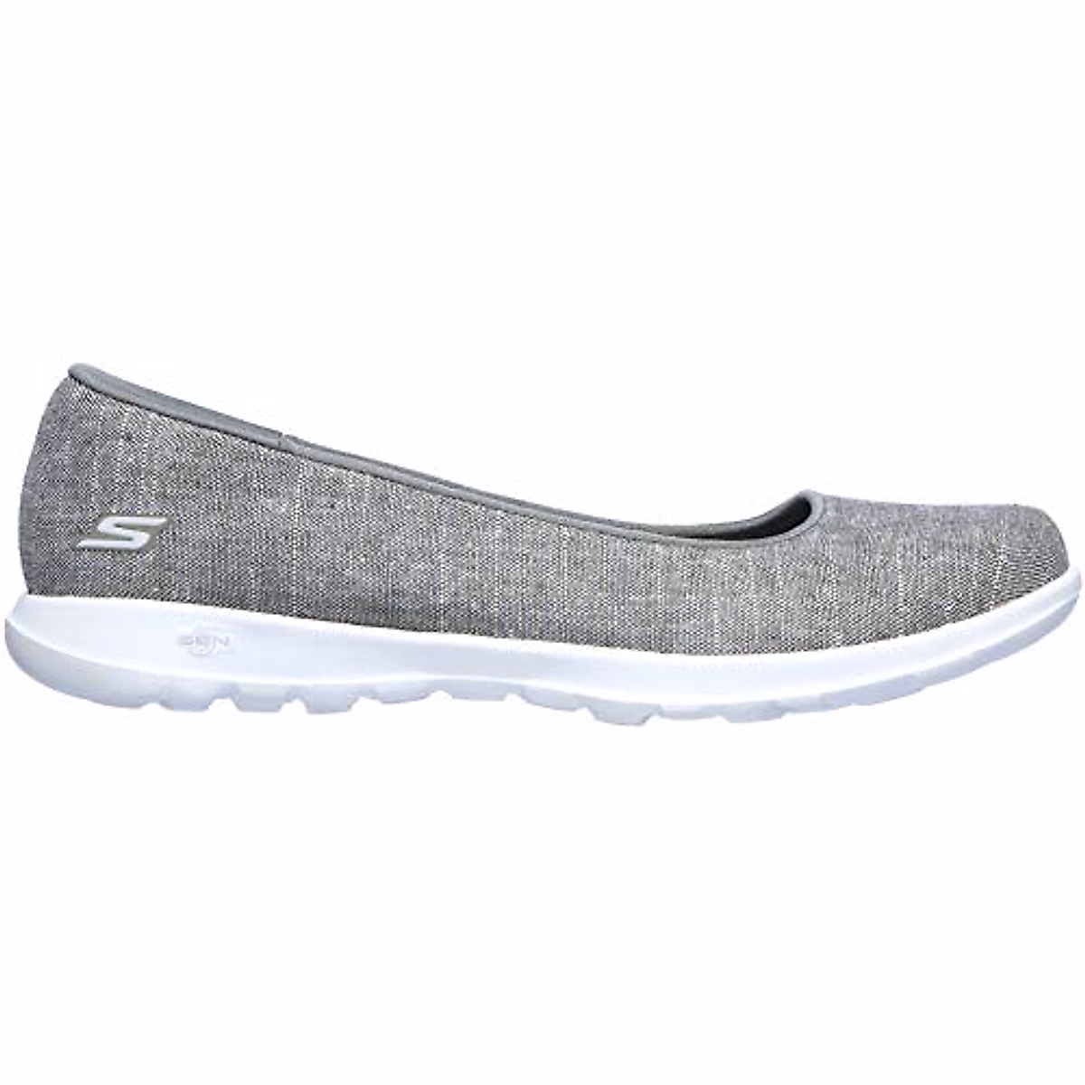 Skechers womens Go Walk Lite - 136001 Ballet Flat, Grey, 7.5 US