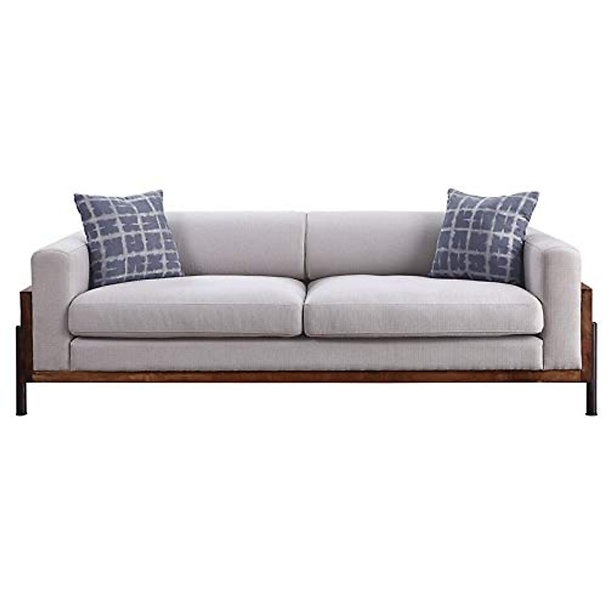 Acme Furniture Upholstered Sofas, Beige and Walnut