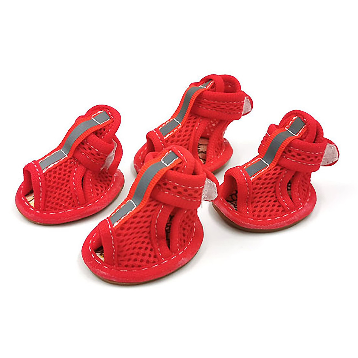 Summer Sandals for Dogs, Breathable Mesh Dog Sandals, Puppy Shoes for Hot Pavement, Pet Shoes for Small Dogs Red Label 3