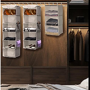 Simple Houseware 5 Shelves Hanging Closet Organizer, Gray