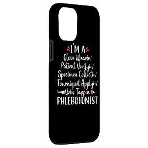 iPhone 14 Pro Max Funny Phlebotomist Phlebotomy technician Nurse Gift Women Case