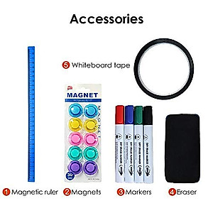 Large Double-Sided Magnetic Dry Erase Board， Mobile Whiteboard on Wheels with Rolling Stand, 40 X 28 Inch, Silver Gray Aluminium Frame