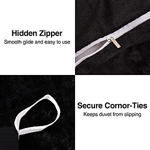 Aimuan Cow Print Duvet Cover Shaggy Fluffy Tie Dye Brown Black Velvet Bedding Set Super Soft Faux Fur Fuzzy Comforter Cover with Pillowcases (Coffee-Black, King)