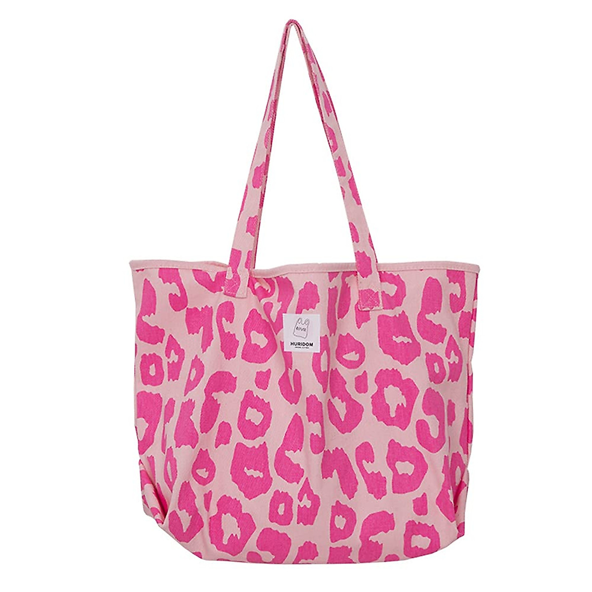 Leopard Shoulder Bag Canvas Beach Bag Fashion Casual Pink Leopard Print tote Bag for Women (Shoulder bag)