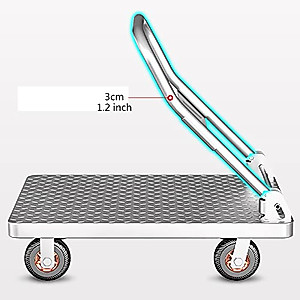 Generic Platform Hand Truck Push Cart Dolly Steel Moving Platform Hand Truck Foldable for Easy Storage and 360 Degree Swivel Wheels Large Load Capacity Push Dolly for Loading (Size : Ty1) (T, Ty2