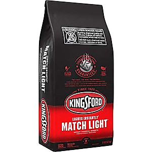 Kingsford Match Light Instant Charcoal Briquettes, BBQ Charcoal for Grilling, Ready in 10 Minutes, No Lighter Fluid or Starter Needed, 12 lbs