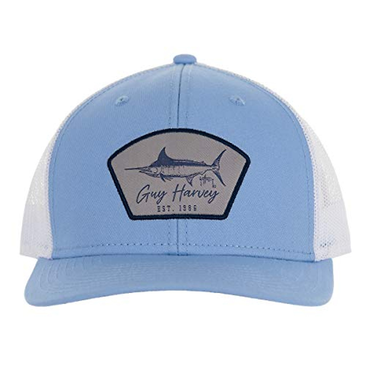 Guy Harvey Men's Cali Vibes Mesh Trucker Hat, Powder Blue, One Size