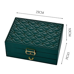 Jewelry Box Lingge Jewelry Box Multilayer Jewelry Box LED Makeup Jewelry Pull-Out Jewelry Box Storage