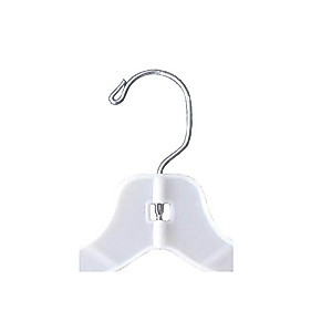 NAHANCO 1412 White Plastic Children's Dress Hangers, Swivel Metal Hook and Notches for Straps, Super Heavy Weight, 12" - (Pack of 100)