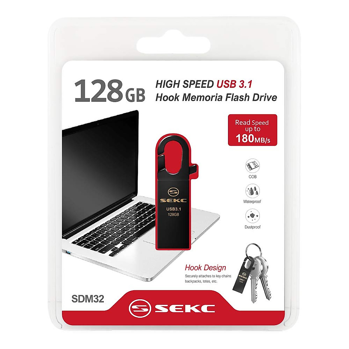 SEKC 128GB USB 3.1 Hook Memoria Flash Drive - SDM32128G