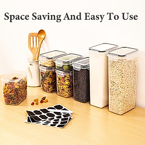 Ogrmar 42 PCS Airtight Food Storage Containers Set with Lids, Plastic Kitchen and Pantry Organization, BPA Free Storage Containers, Leak-proof Canisters for Food, Labels & Measuring Spoons & Marker