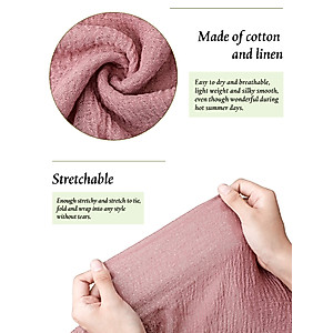 Geyoga 6 Pcs Women Scarf Shawl Hijab Scarfs Cotton Blend Crinkle Scarf Wrap Head Scarf for Seasons (Stylish Colors)