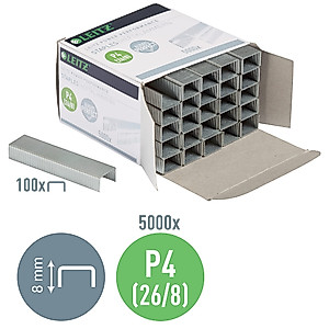 Leitz Power Performance P4 26/ 8 Staples - Silver (Pack of 5000)