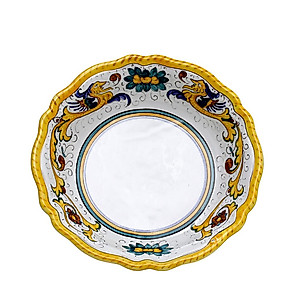 RAFFAELLESCO CLASSICO: Pasta Soup rimmed bowl fluted rims [0002CP-RAF] - Authentic hand painted in Deruta, Italy. Original design. Shipped from the USA with Certificate of Authenticity.