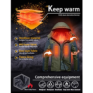 GEMYSE Men's Mountain Waterproof Ski Snow Jacket Winter Windproof Rain Jacket (Army Green,Large)