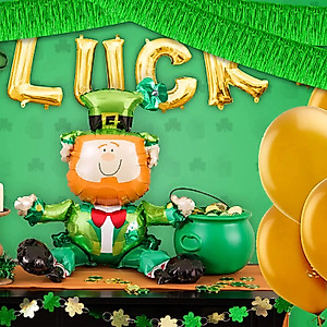 6 Pack 10 Feet Foil Fringe Garland Metallic Tinsel Banner Wall Hanging Curtain Streamers Backdrop for Parade Floats Bachelorette Wedding Birthday Party Thanksgiving Christmas Decorations(Green)