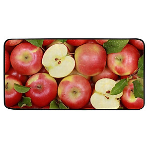 ZHIMI Kitchen Rug Floor Mat Anti Fatigue Runner Carpet Non-Slip ﻿Red Green Laundry Rug Home Decor Rectangle Entryway Long Mat 39 x 20 Inch