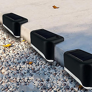 ZHUANYIYI 4 Pieces, Outdoor Solar Stair Lighting, Garden Fence Aisle Lighting Landscape Light, Home Garden Pavement Step Waterproof Decorative Light