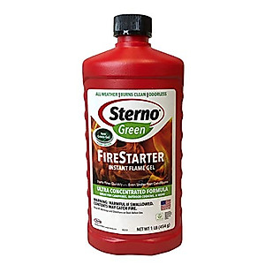 Sterno Fire Starter All-Weather, All Purpose Instant Flame Gel 3-Pack, Ideal for Charcoal, Fire Pits, Campfires, Bio-Mass Stoves
