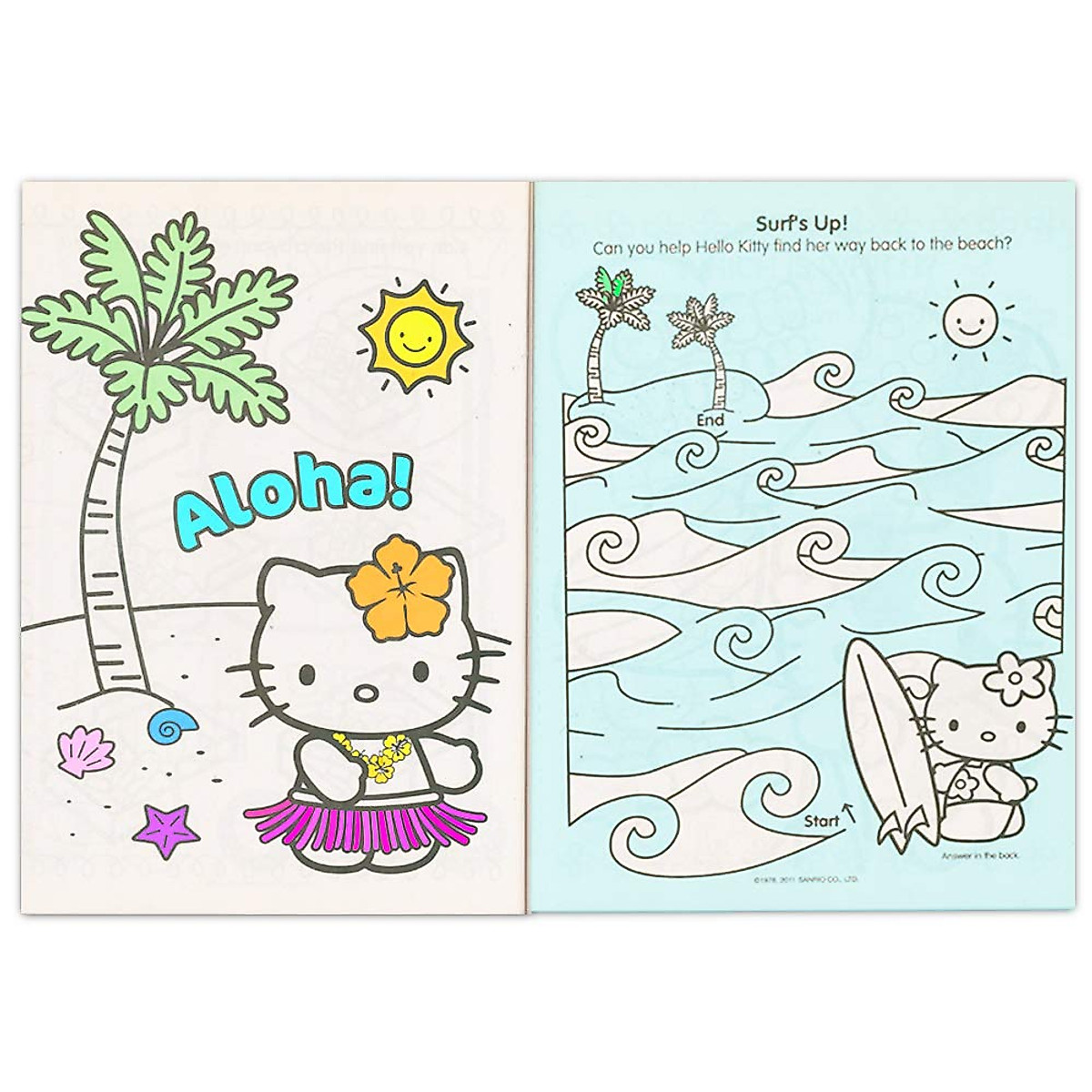 HUB Studios Hello Kitty Coloring Book and Stickers Super Set~ Hello Kitty Coloring Book with Hello Kitty Stickers & Specialty Door Hanger