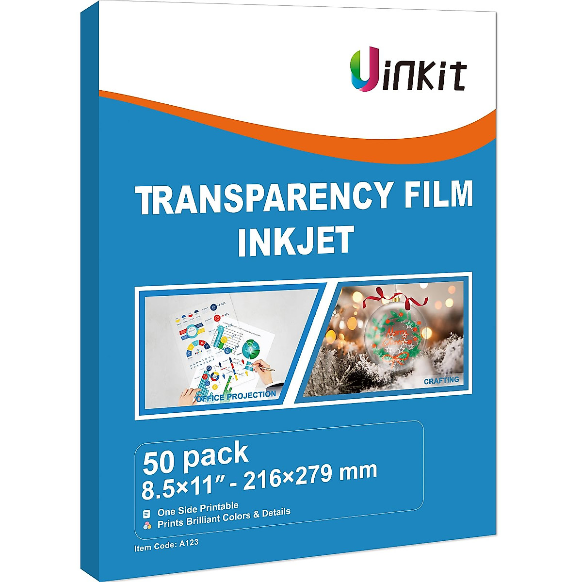Uinkit 100Sheets Laser Transparency Film and 50 Sheets Inkjet Transparency Film Ohp Clear Overhead Projector