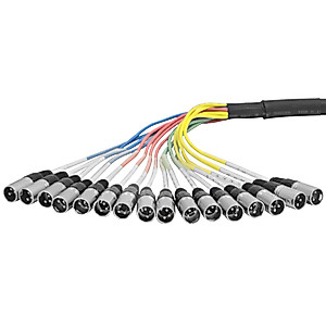 Seismic Audio - SARLX-16x100-16 Channel XLR Colored Mutil-Patch Snake Cable 100 Feet