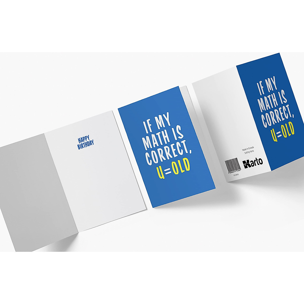 Funny Birthday Card for Men Women, Large 5.5 x 8.5 Happy Birthday Card for Him Her, Birthday Card for Dad Mom Husband Wife, 50th 60th 70th 80th Birthday Card, Karto U=Old