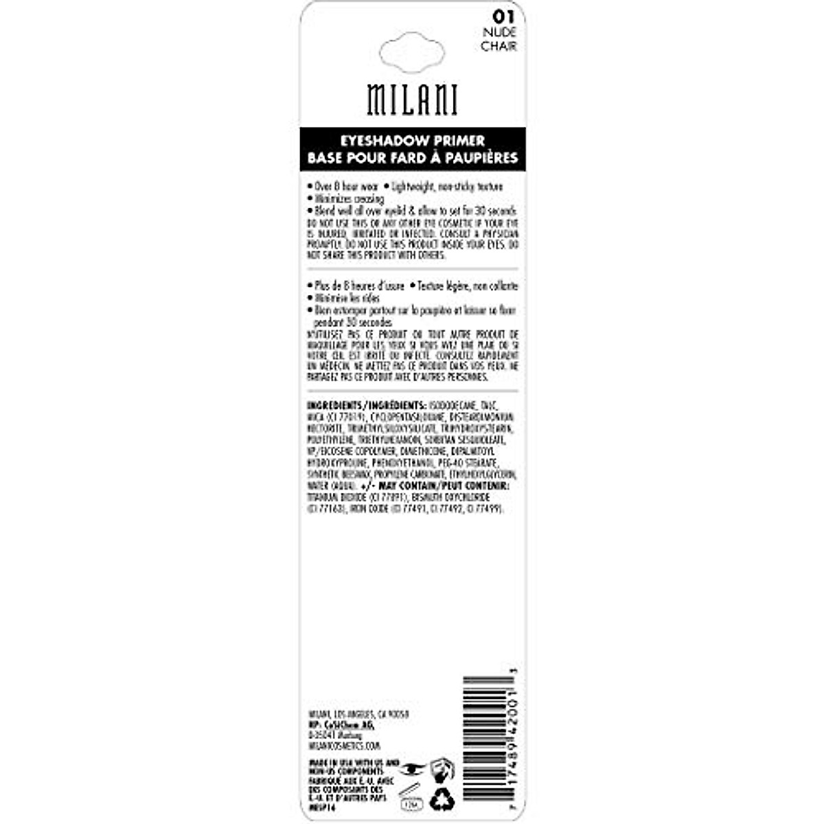 Milani Eyeshadow Primer | Primer Face Makeup Eye Shadow Primer Base | Makeup Primer for Face | Vegan, Cruelty-Free, Made for Long-Lasting Wear | Use with Eye Shadow Palettes (0.3 Fl. Oz.)