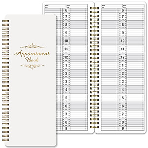 Appointment Book – Undated Salon Appointment Book, 15 Minute Intervals Day Planner, 4.5’’ x 11.5’’ Daily＆Hourly Schedule Book, 2 Column＆200 Pages, Strong Twin-Wire Binding, Hardcover, SPA Organizer