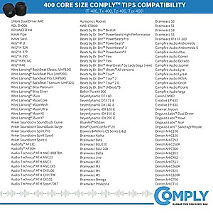 Comply Foam 400 Series Replacement Ear Tips for Bose Quiet Comfort 20, Sennheiser IE 300, Campfire Audio, 7Hertz, NuraLoop & More | Ultimate Comfort | Unshakeable Fit|NO TechDefender | Medium, 3 Pairs