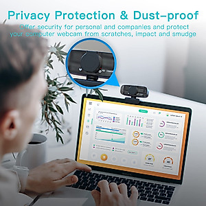 Argmao 1080P HD Webcam with Microphone for Desktop, USB Computer Camera with Web Cam Cover&Web Camera Stand, 110-degree Wide Angle Streaming Webcam for PC Zoom/Video Calling/Gaming/Laptop/Conferencing